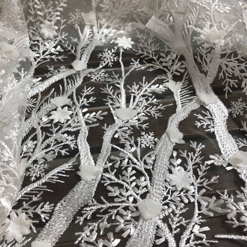 3d Floral Embroidery Haute Lace Dress Fabric