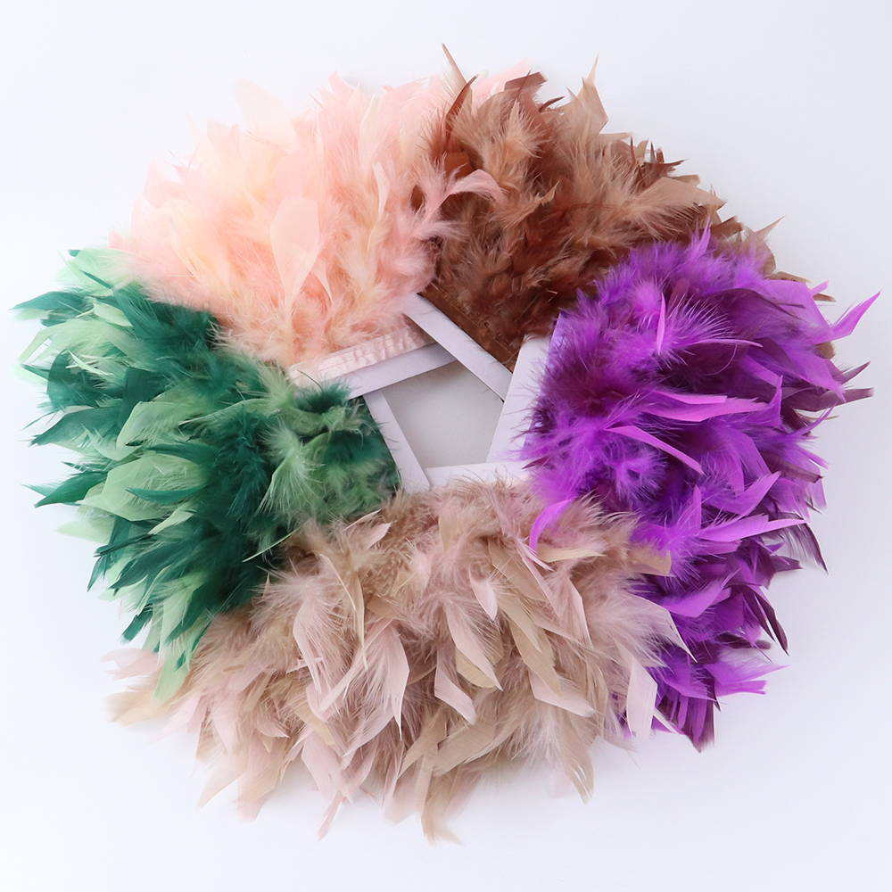 10-15cm Party Dress Decoration Colorful Fancy Turkey Feather Fringe Ribbon