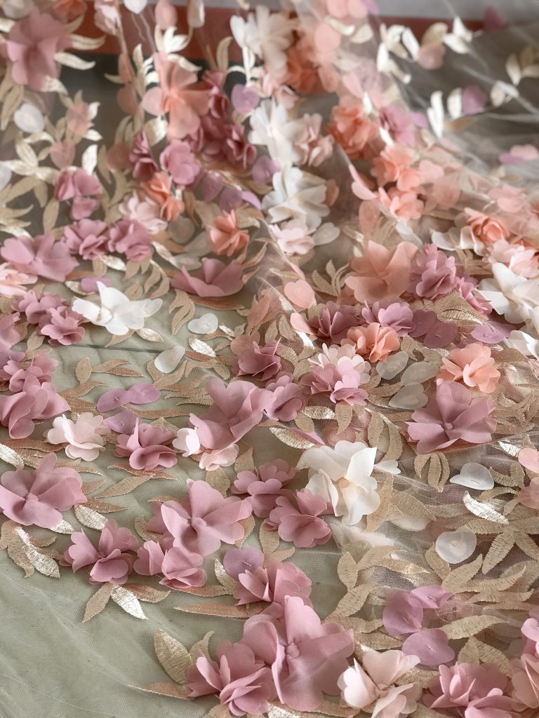 3D Multicolor Mesh Rose Floral Embroidery Dress Haute Couture Roma ...