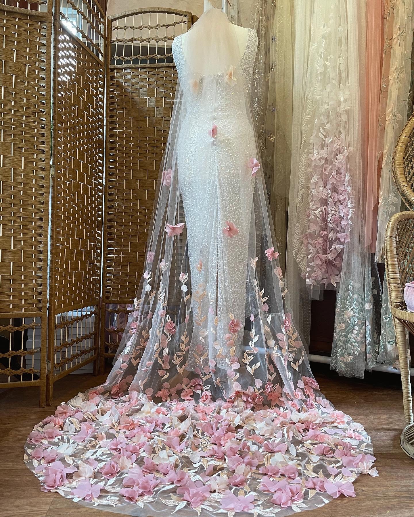 3D Multicolor Mesh Rose Floral Embroidery Dress Haute Couture Roma ...