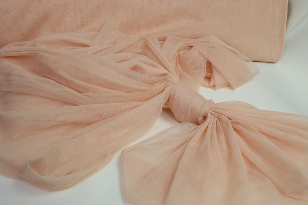 Wholesale 59″ wide Blush peach Colour Extra Soft Tulle Mesh Fabric
